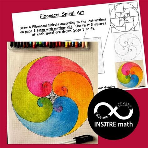 Fibonacci Math And Art Project Fibonacci Sequence Spiral Rectangle Golden
