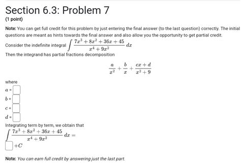 Solved Section 6 3 Problem 7 1 ﻿point Note You Can Get