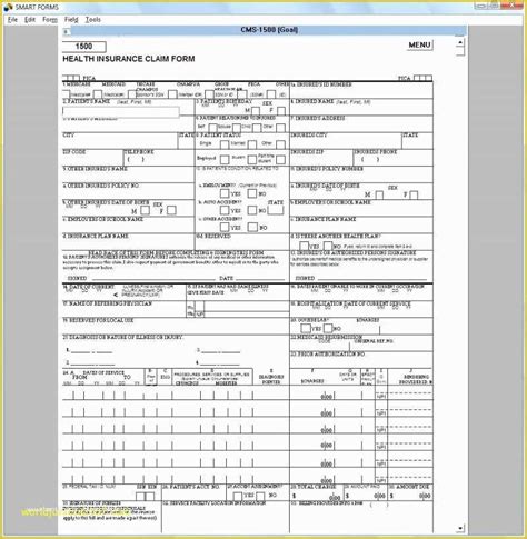 Blank Cms 1500 Form Printable 1500 Claim Form Printable Cyul
