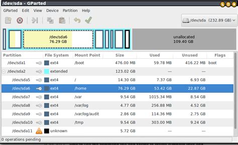 partitioning resizing a partition in gparted or how can i traverse