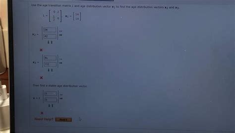 solved use the age transition matrix l and age distribution