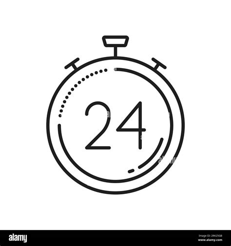 Stopwatch 24 Hours Order Execution Or Delivery Service Outline Icon