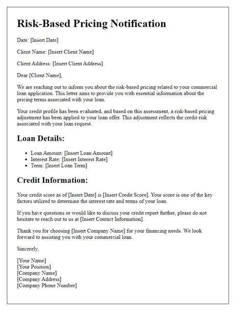 Letter Template For Risk Based Pricing Notice Free Samples In Pdf Letterin
