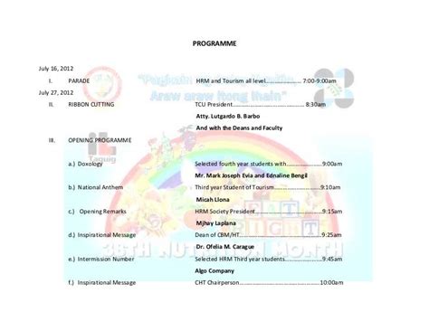 Emcee Script For Nutrition Month Program Of Activities Bostonbxe