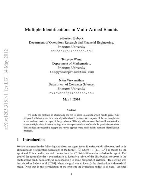 Multiple Identifications In Multi Armed Bandits Deepai