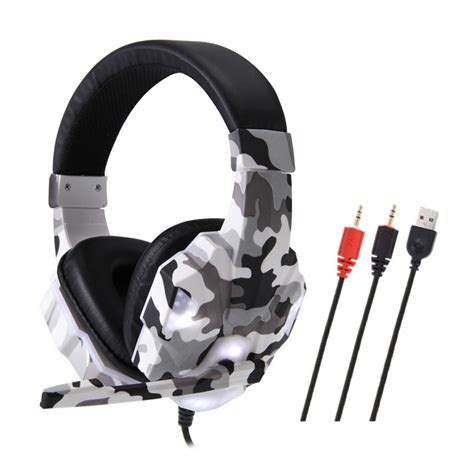 Wholesale Headset Wired Earphone Gaming Headset USB Luminous Gamer Stereo Headphone Folding