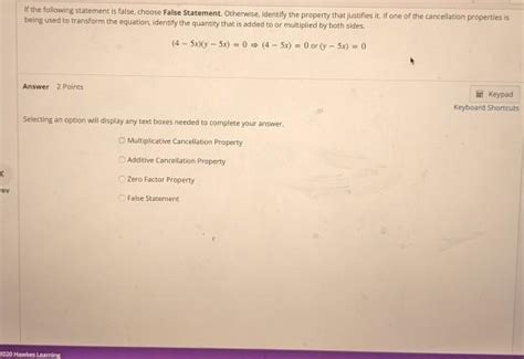 Solved If The Following Statement Is False Choose False