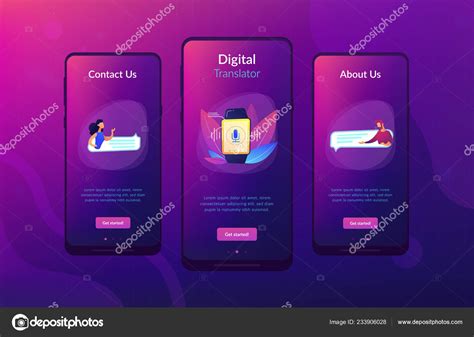 Digital Translator App Interface Template — Stock Vector © Visualgeneration 233906028