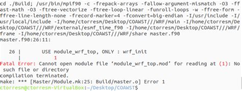 Problems Compiling Cannot Open Module File Modulewrftopmod
