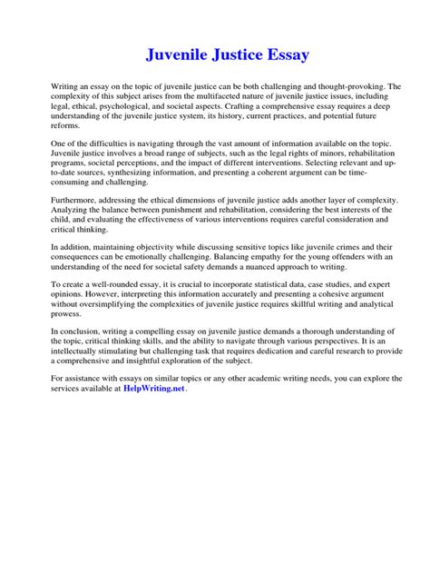 Juvenile Justice Essay Download Free Pdf Printing Press Printing