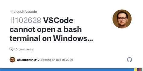 VSCode Cannot Open A Bash Terminal On Windows WSL 2 Ubuntu Issue 102628 Microsoft Vscode