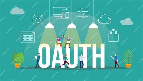 premium vector oauth open authorization concept