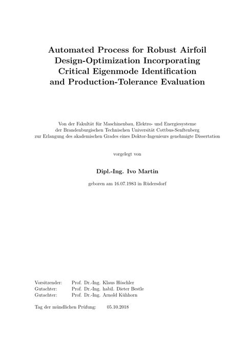 Pdf Automated Process For Robust Airfoil Design Optimization Incorporating Critical Eigenmode