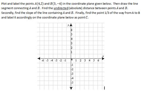 solved plot and label the points a 4 2 and b 3 6 in th