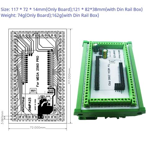 dnmpa25 din rail mount screw terminal block adapter module dc 12v 24v