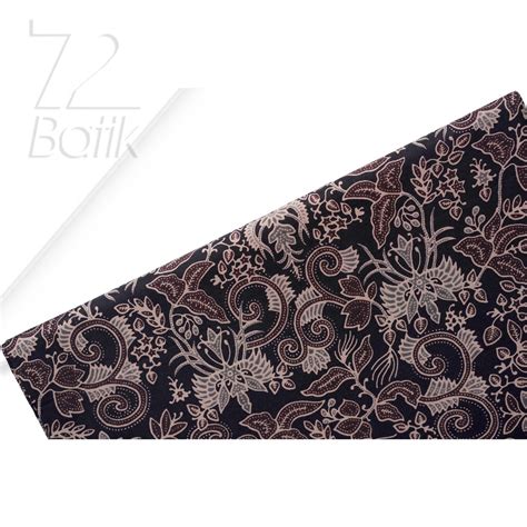 Jual Kain Batik Premium Bahan Katun Motif Kembang Setaman Warna Hitam Cap Jarik Jarit