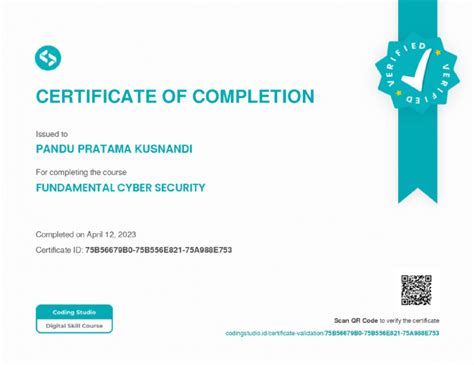 Pandupk54 Fundamental Cyber Security Certificate Coding Studio Page