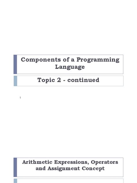 Csc425 Topic 2 Components Of Programming Language Part2 Pdf String Computer Science