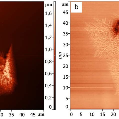 Afm Image Of Morphology A And Cpd B Of The Mct Epitaxial Film In