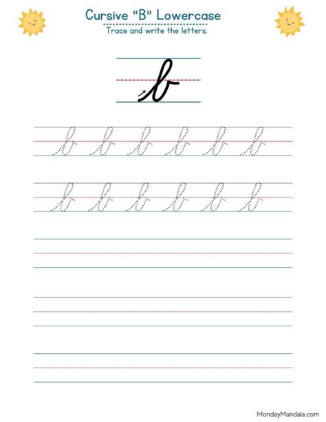 Cursive B Worksheets Free Letter Writing Printables