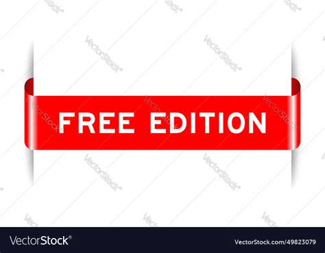 Red Color Inserted Label Banner With Word Free Vector Image