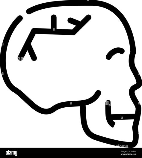 Skull Fracture Line Icon Vector Isolated Illustration Stock Vector Image And Art Alamy