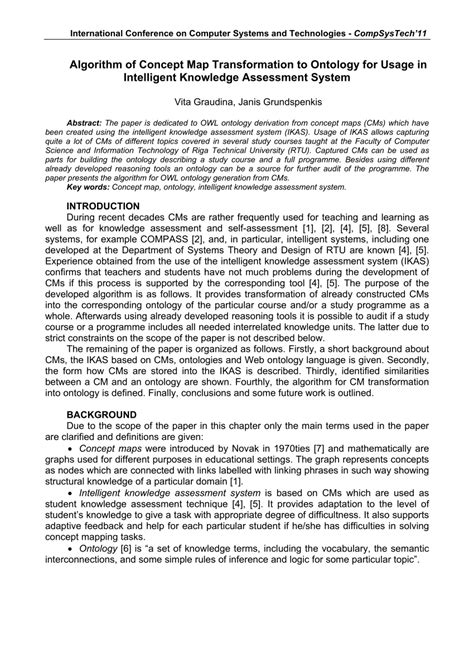 Pdf Algorithm Of Concept Map Transformation To Ontology For Usage In