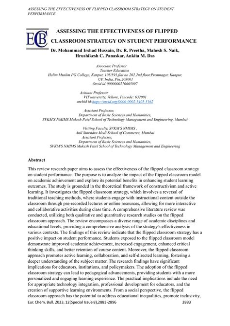 Pdf Assessing The Effectiveness Of Flipped Classroom Strategy On