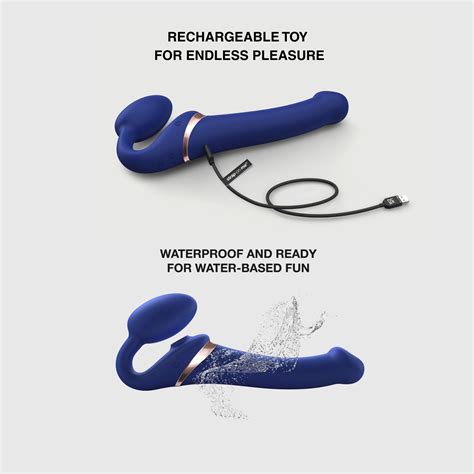 Multi Orgasm Bendable Strap On S Bleu Nuit