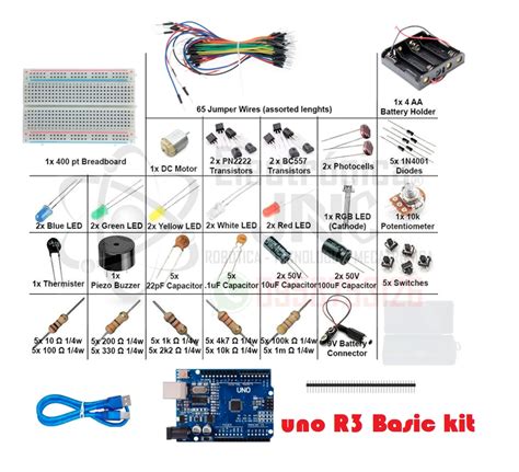 Kit Basico Para Arduino Proto Modulos Sensores V Electronica JNC