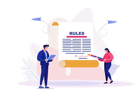 여성 관리자가 규칙 및 규정 문서에 서명했습니다 직원이 따라야 할 정책 및 지침 법적 용어 기업 준수 또는 법률 표준 절차