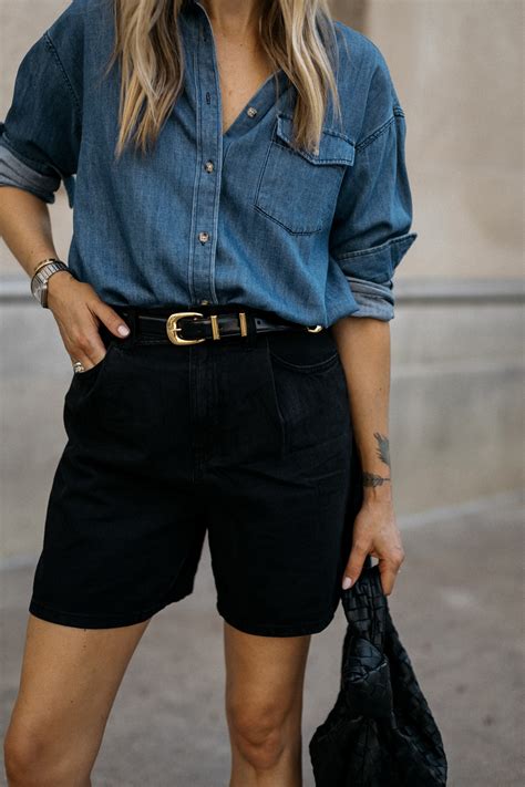 Black Denim Short Outfits