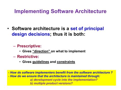 Implementing The Architecture Chap 9