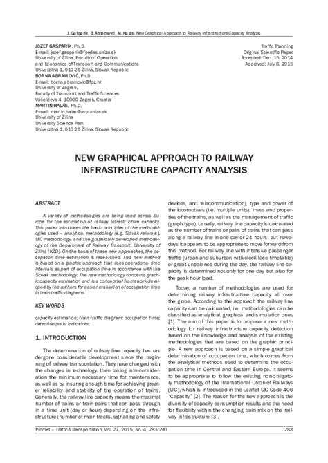 Pdf New Graphical Approach To Railway Infrastructure Capacity