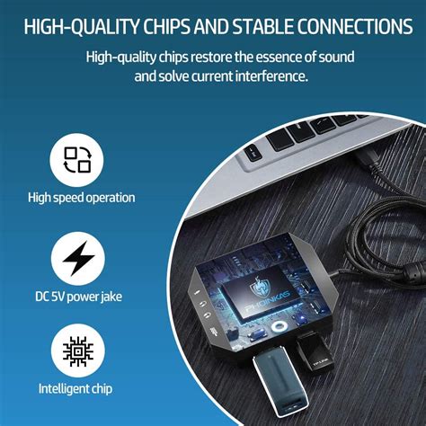 Usb външна звукова карта 3 в 1 усилвател връзка за слушалки и микрофон Usb хъб с еквалайзер