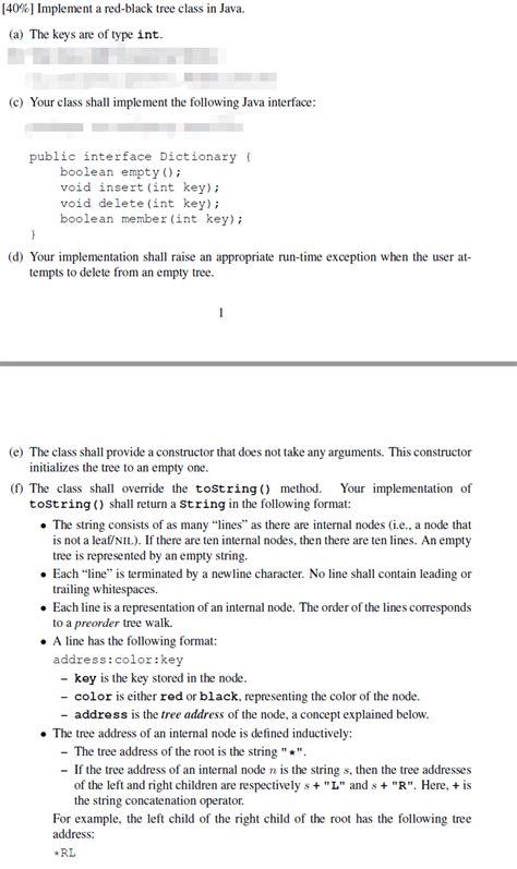 Solved Implement A Red Black Tree Class In Java A Chegg