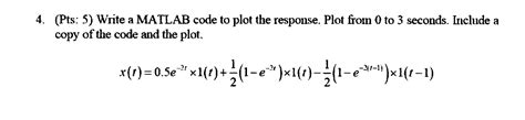 Solved Write A MATLAB Code To Plot The Reponse Plot From Chegg