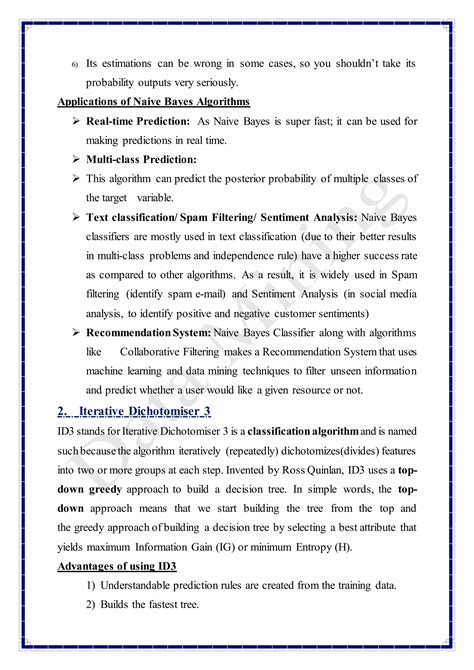 Types Of Machine Learnig Algorithms Cart Id3 Docx