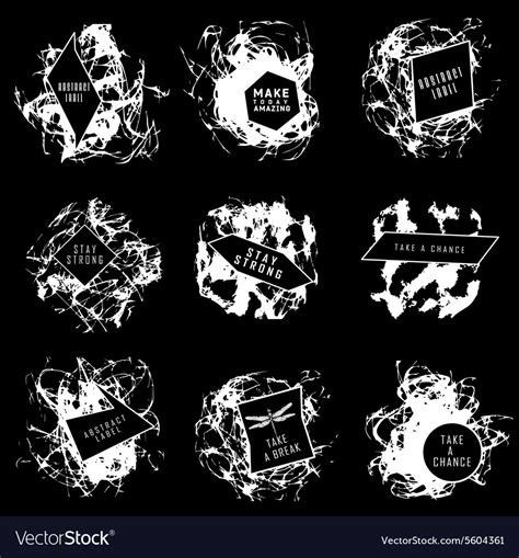 Abstract Set Of Blobs Splash Labels Royalty Free Vector