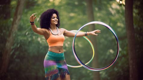 Hula Hoop Woman With Hooping Over A Tree Backgrounds  Free