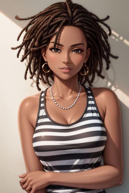 Premium Ai Image A Girl With Dreadlocks And A Necklace
