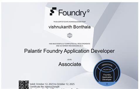 Vishnukanth Bonthala On Linkedin Palantircertified Dataengineering