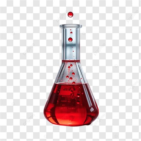 Laboratory Flask With Red Liquid Symbolizing Scientific Experimentation Equipment On Transparent