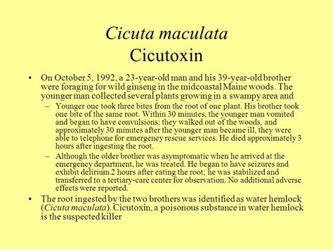 Exams And Me Cicutoxin