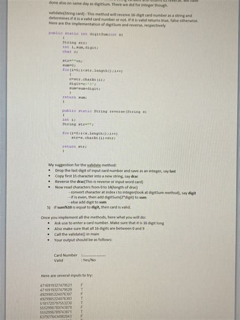 solved how to validate a credit card number most credit