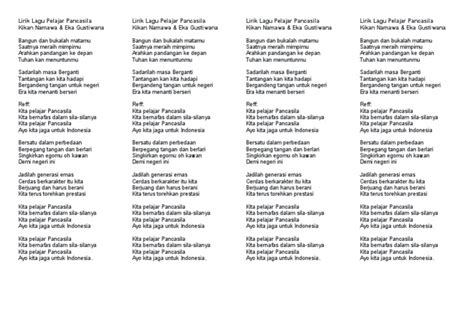 Lirik Lagu Pelajar Pancasila Pdf