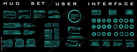 Set Hud User Interface Elements Futuristic Interface With Frames Callouts And Dialogs Hud