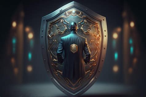 Premium Ai Image Data Or Network Protection Security Businessman Press Shield Icon Virtual