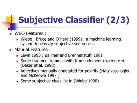 Ppt Bootstrapping Subjective Nouns For Nlp Applications Powerpoint Presentation Id6729459