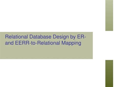 Ppt Er To Relational Mapping Algorithm Database Design Guide
